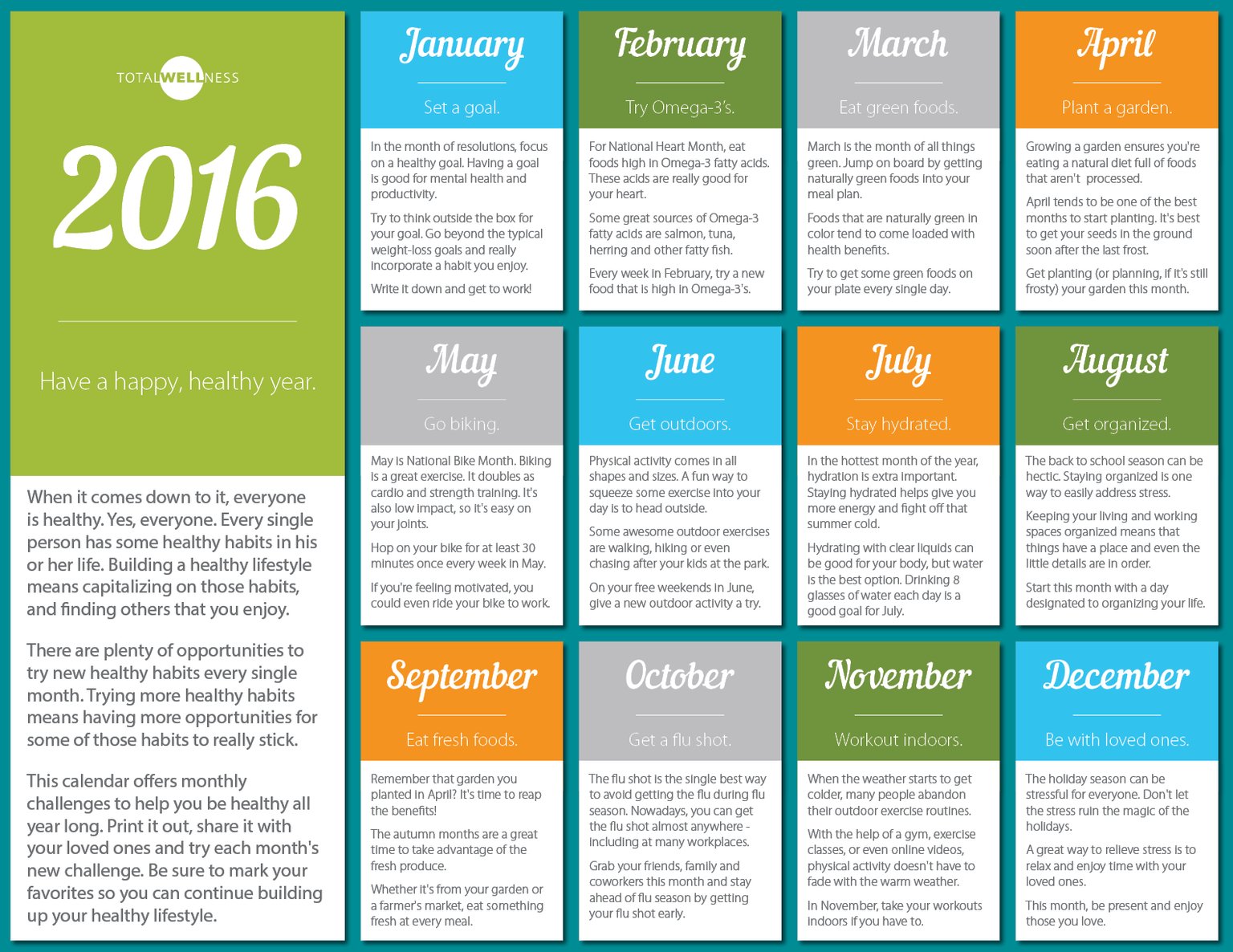 12 Steps to a Happy, Healthy 2016 [Infographic]